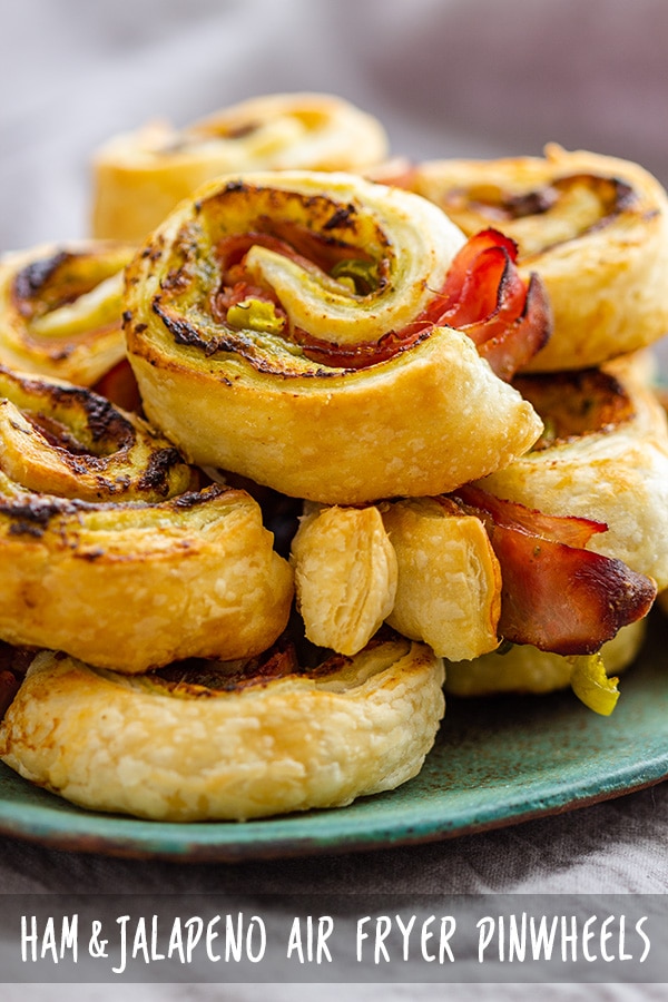 Ham and Jalapeno Air Fryer Pinwheels - Appetizer Addiction