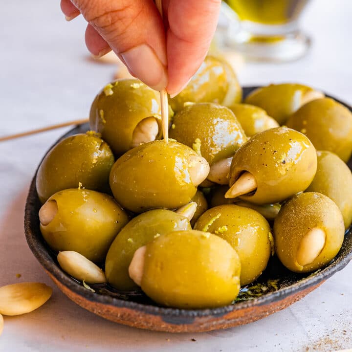 Almond Stuffed Olives Recipe – Appetizer Addiction