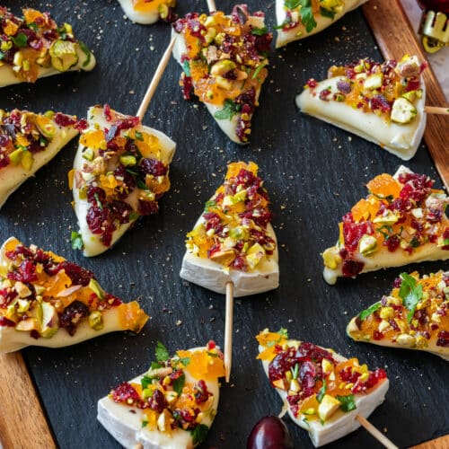 Mini Brie Christmas Trees - Appetizer Addiction