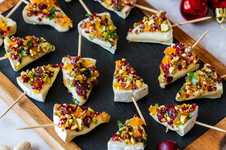 Mini Brie Christmas Trees - Appetizer Addiction