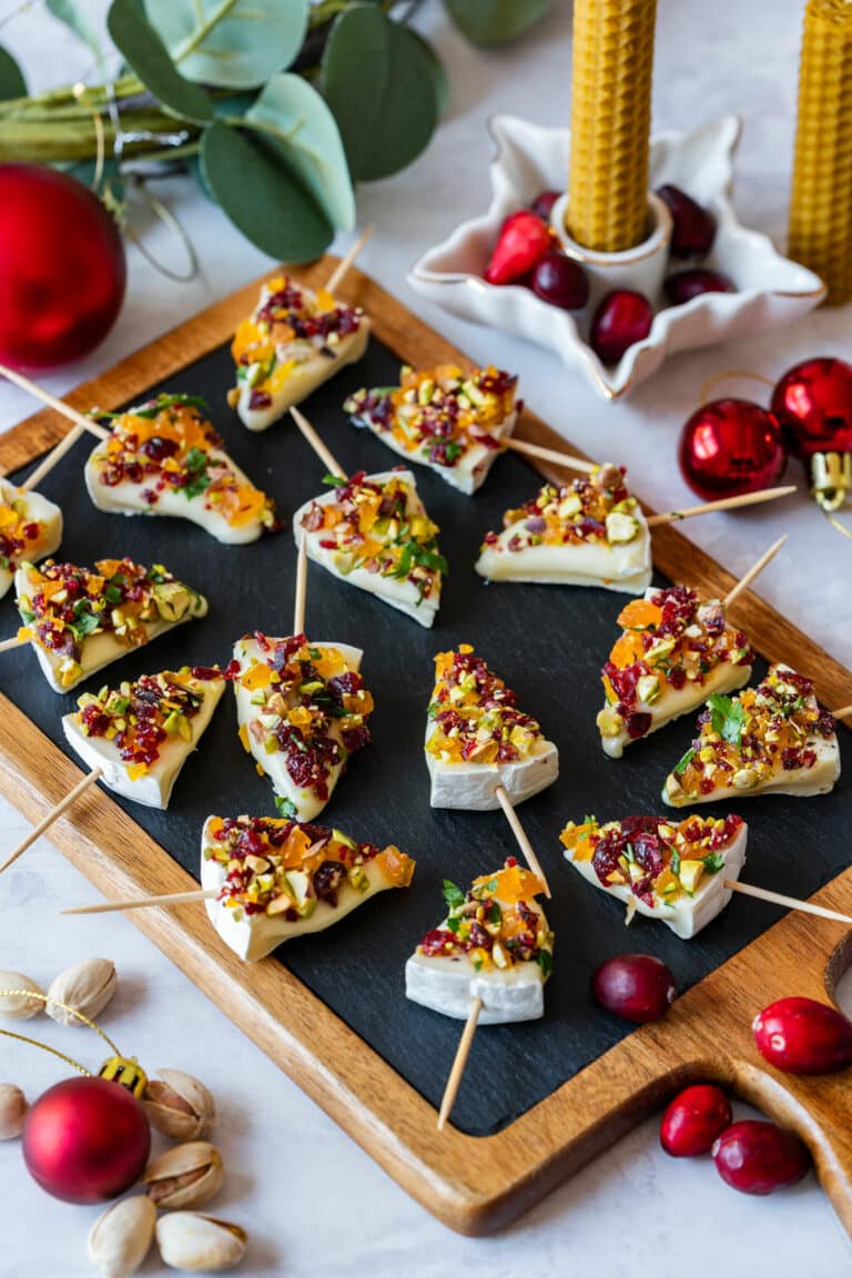 Mini Brie Christmas Trees - Appetizer Addiction