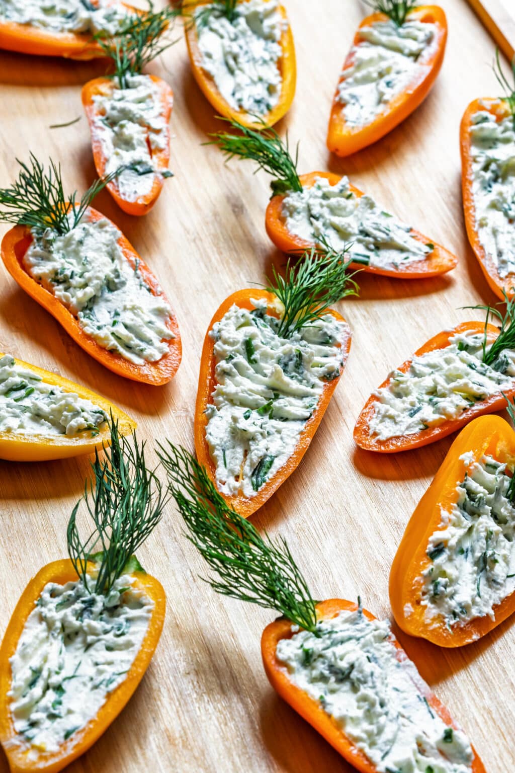Carrot-Shaped Stuffed Mini Peppers Recipe - Appetizer Addiction